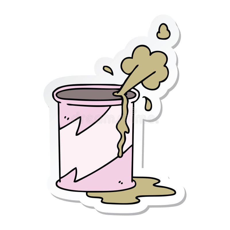 Sticker of a Quirky Hand Drawn Cartoon Exploding Soda Can Stock Vector ...
