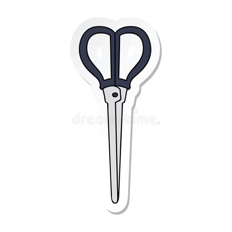 Sticker of a Quirky Hand Drawn Cartoon Scissors Stock Vector ...