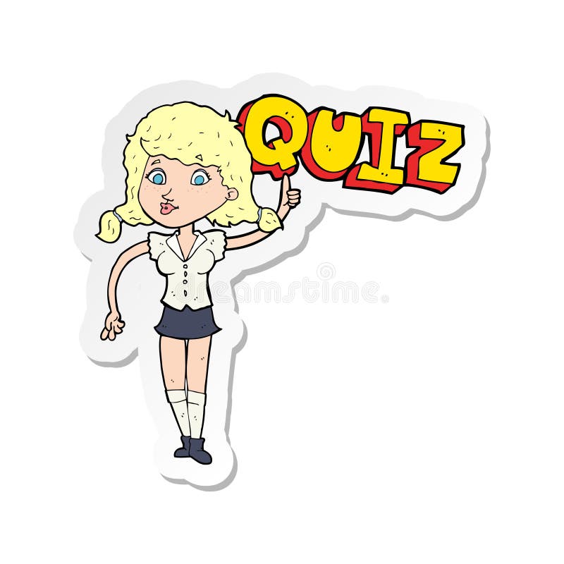 Sticker of a Quiz Sign Cartoon Stock Vector - Illustration of sign ...