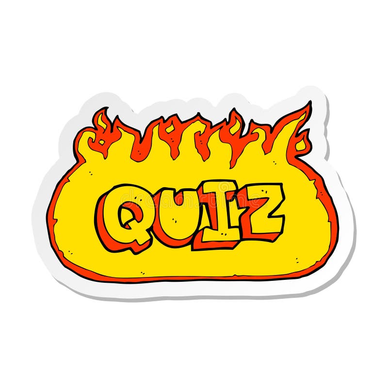 Sticker of a Quiz Sign Cartoon Stock Vector - Illustration of symbol ...