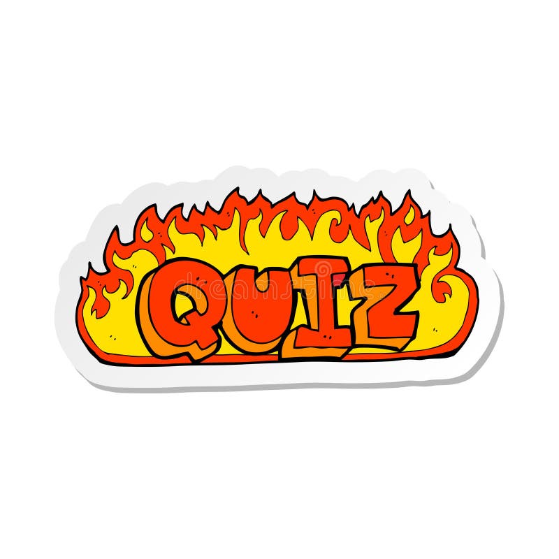 Sticker of a Quiz Sign Cartoon Stock Vector - Illustration of sign ...