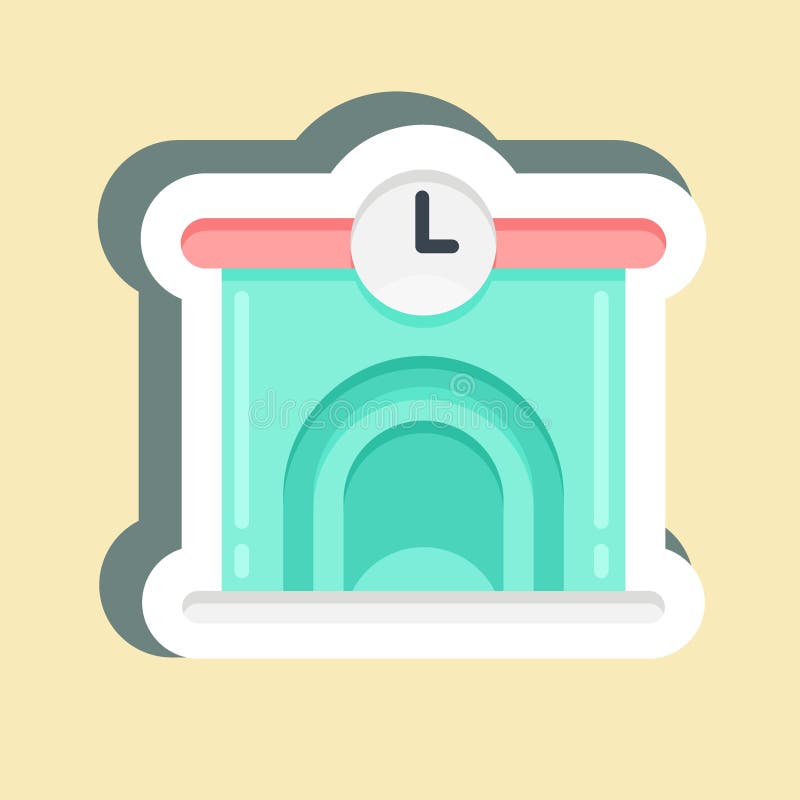 Sticker Railway Station. Suitable for Education Symbol. Simple Design ...