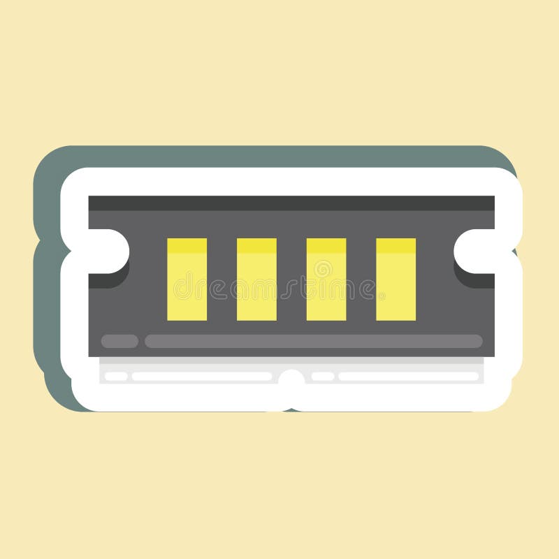 Sticker RAM. Suitable for Computer Components Symbol. Simple Design ...