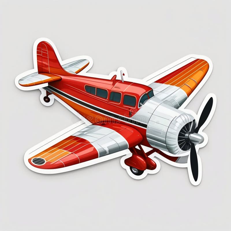 Sticker Rc Airplane Isolated. Generative AI Stock Illustration ...