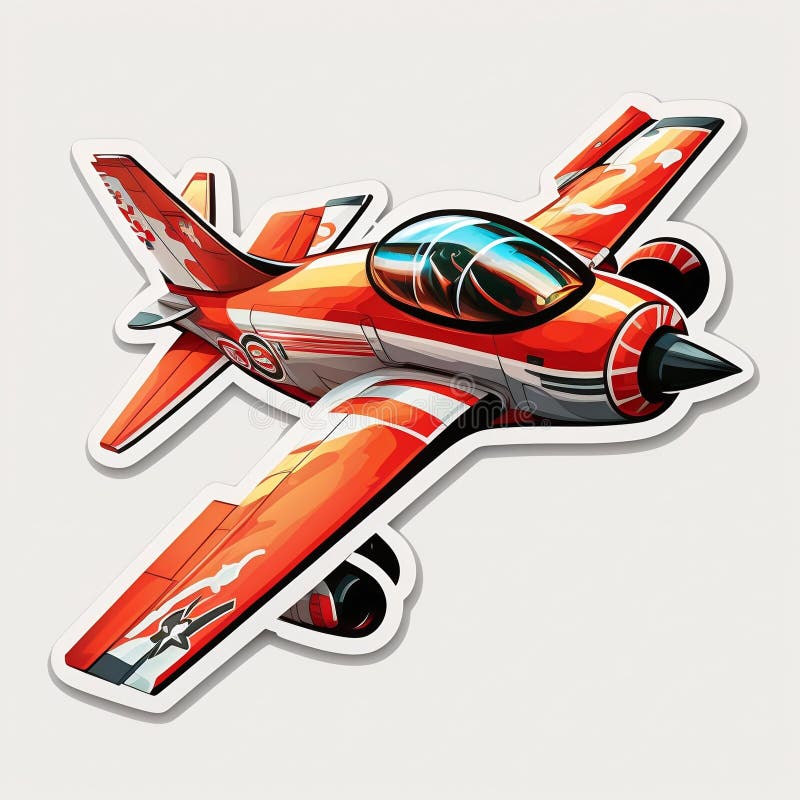 Sticker Rc Airplane Isolated. Generative AI Stock Illustration ...