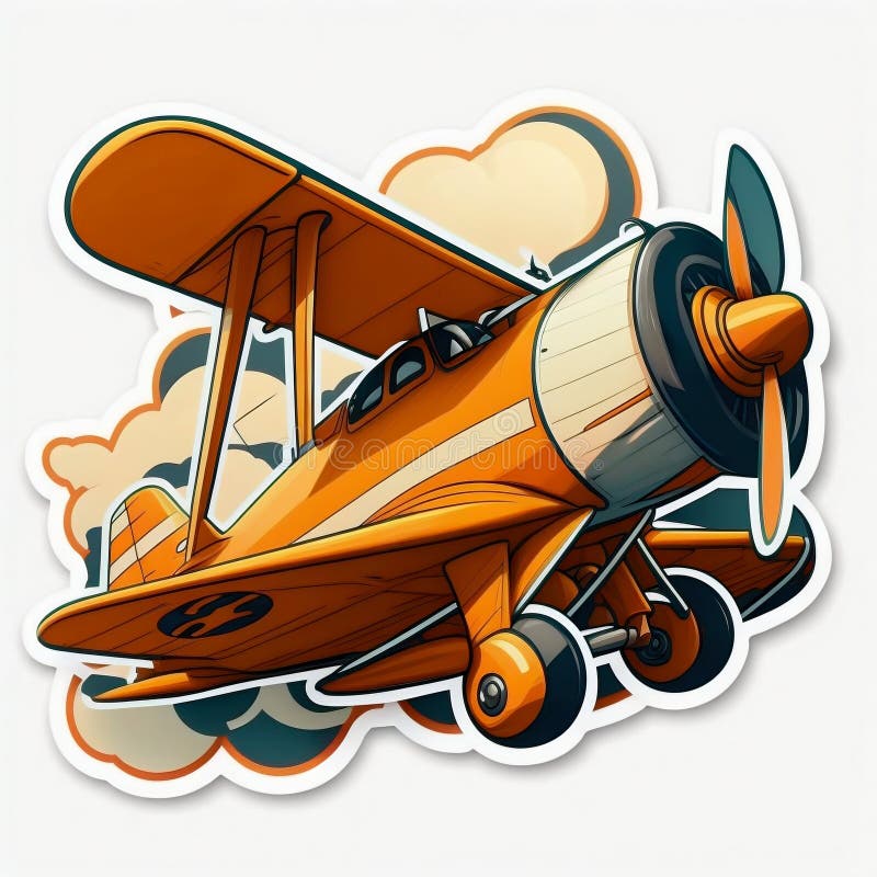 Sticker Rc Airplane Isolated. Generative AI Stock Illustration ...
