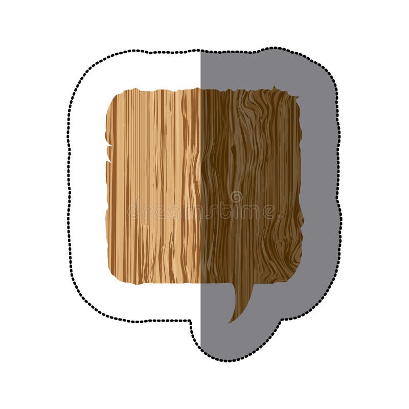 Sticker Realistc Wooden Texture Square Dialog Box Stock Illustration ...