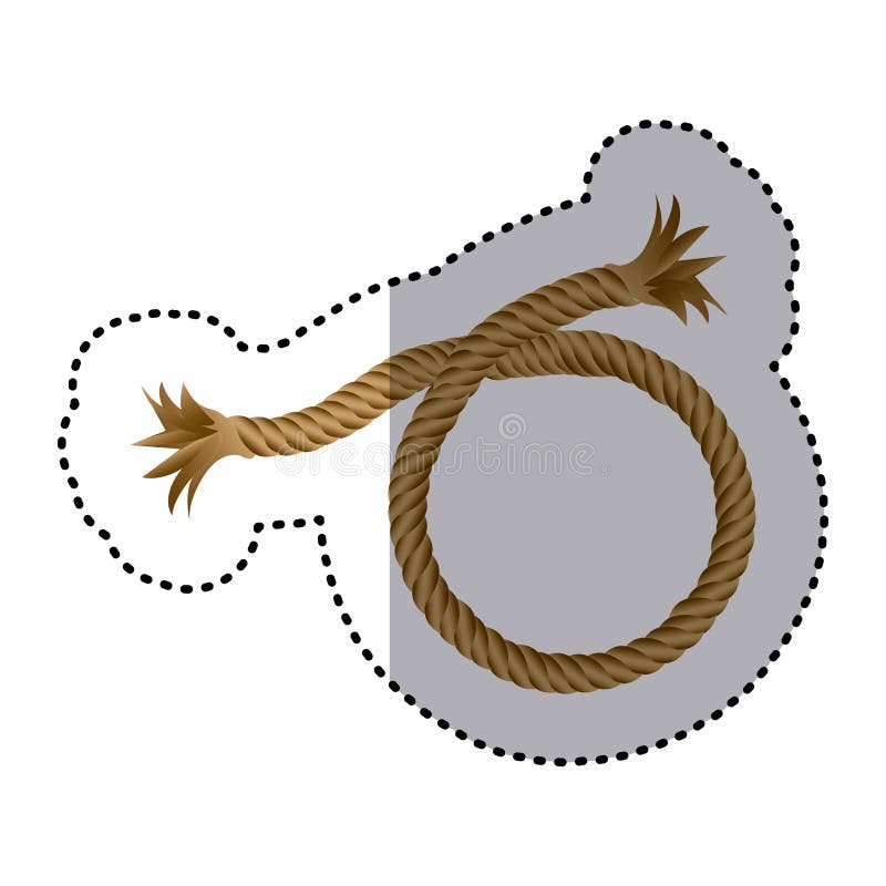 Sticker Realistic Nautical Break Rope Stock Illustration - Illustration ...