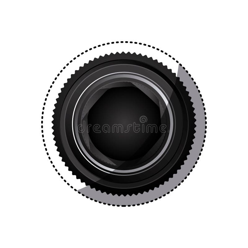 Sticker Realistic Silhouette Color with Opened Shutter Camera Stock ...