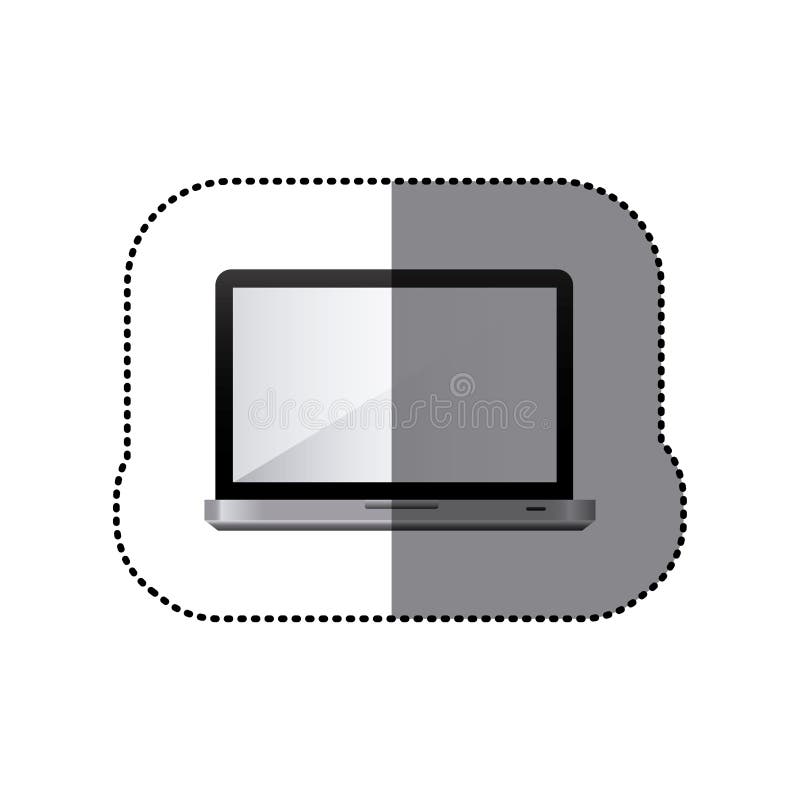 Sticker Realistic Tech Laptop Computer Icon Stock Illustration ...