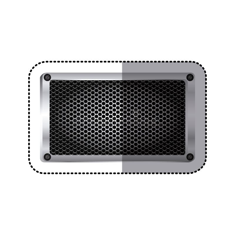 Sticker Rectangle Metallic Frame with Grill Perforated Stock ...