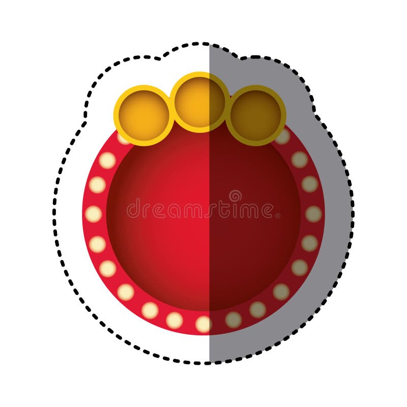 Sticker of Red Circular Speech and Yellow Circles on Top Side Stock ...