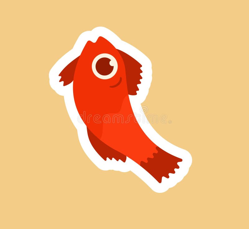 Sticker of a red fish stock illustration. Illustration of nose - 284403744