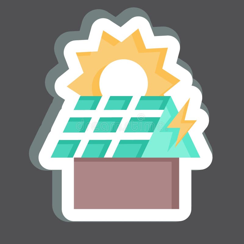 Sticker Rooftop PV. Related To Solar Panel Symbol Stock Illustration ...