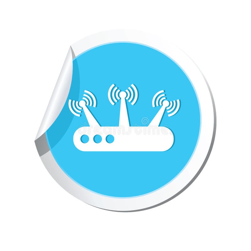 Sticker with router icon stock vector. Illustration of symbol - 106321223