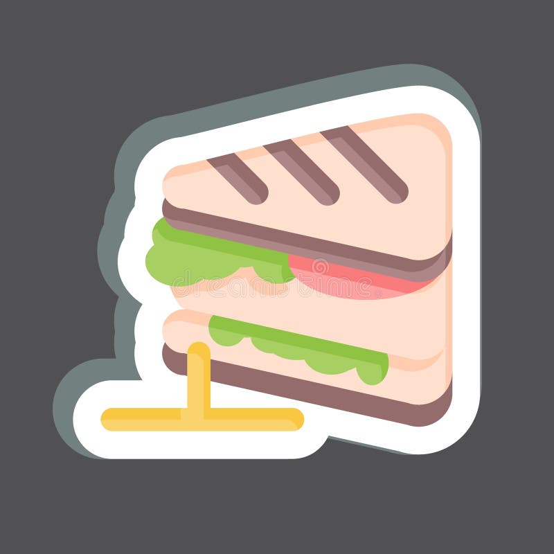 Sticker Sandwich. Related To Breakfast Symbol. Simple Design Editable ...