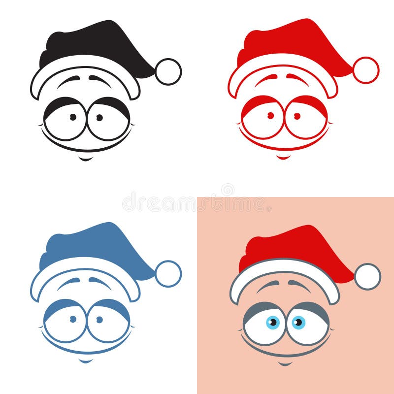 Sticker Santa Claus Kind Smile Good Emotions Vector Set Stock ...