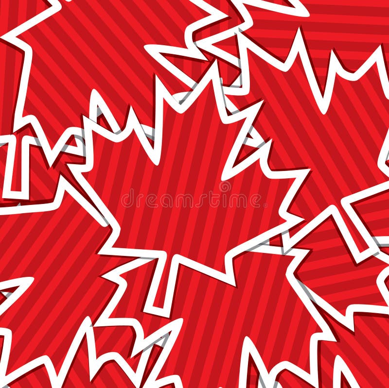Happy Canada Day Maple Leaf Pattern Stock Vector - Illustration of ...