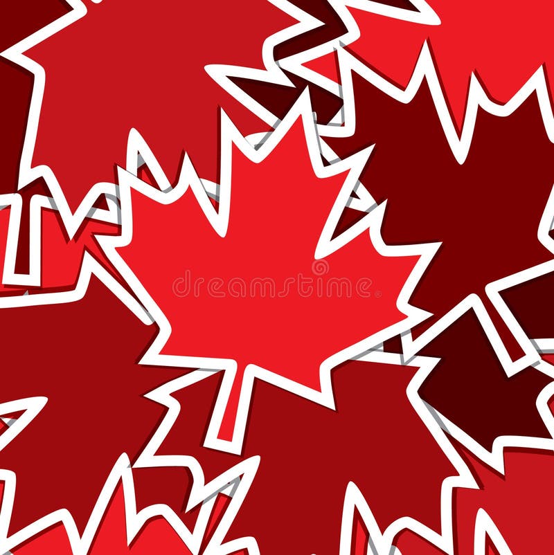 Happy Canada Day Maple Leaf Pattern Stock Vector - Illustration of ...