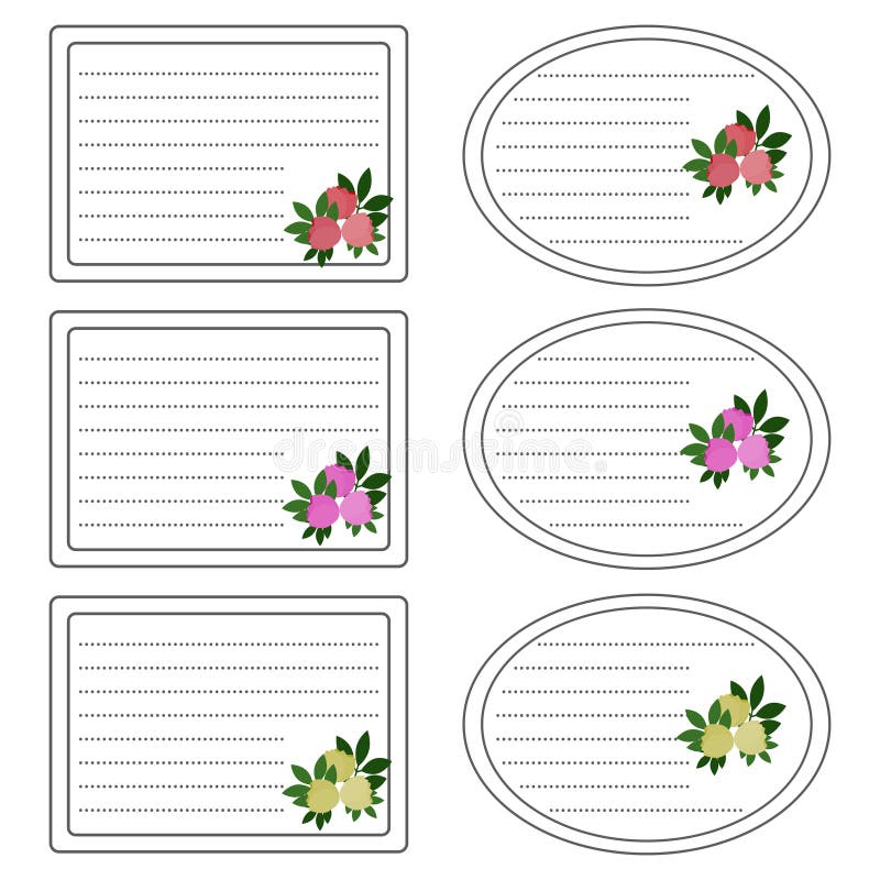 Sticker on a School with Flowers. Stock Vector - Illustration of pink ...