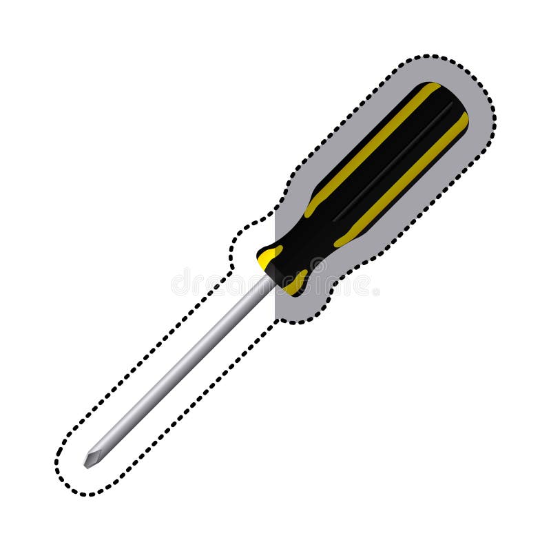 Sticker Screwdriver Icon with Star Tip Stock Illustration ...