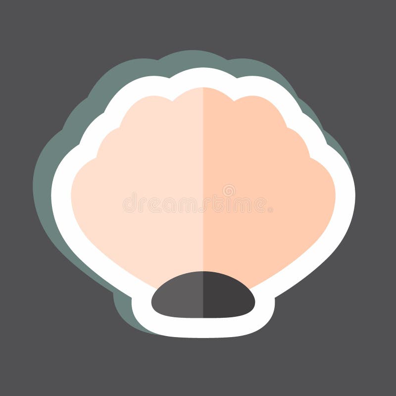 Sticker Sea Shell. Suitable for Sea Symbol. Simple Design Editable ...