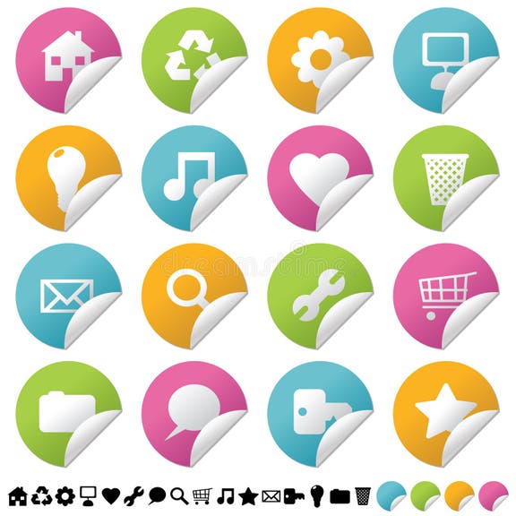 Sticker set 1 stock vector. Illustration of graphic, peely - 10057364