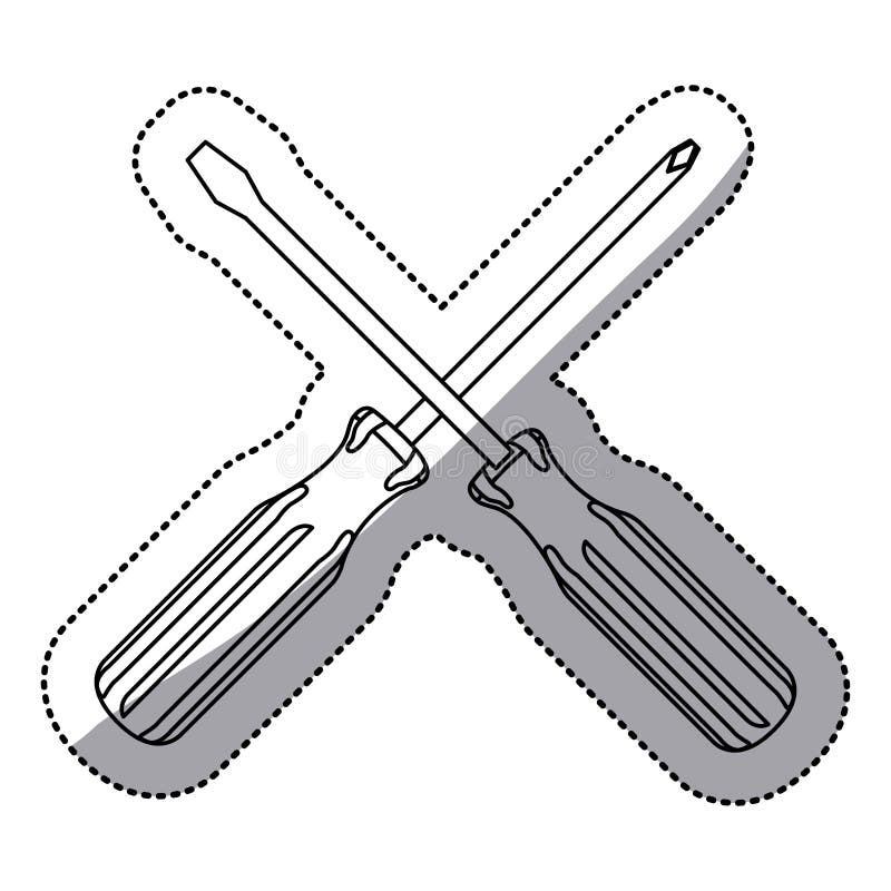 Sticker Set Collection Screwdriver Icon Tools Stock Illustration ...