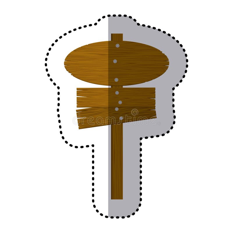 Sticker Set Collection Shape Wooden Board Stock Illustration ...