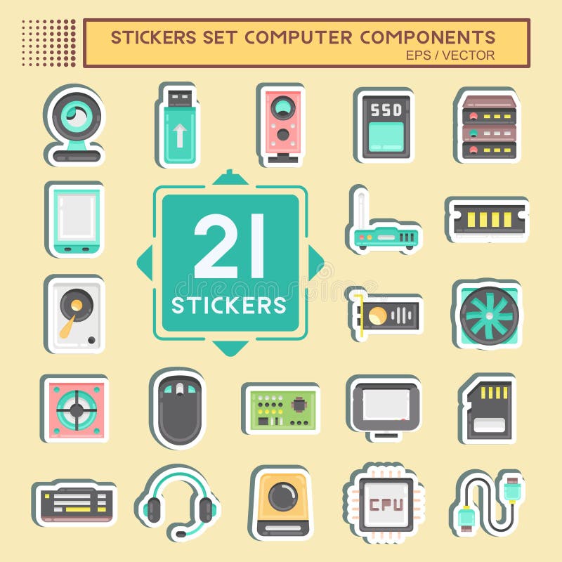 Sticker Router. Suitable for Computer Components Symbol. Simple Design ...