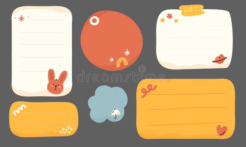 Sticker Set Cute for Paper Design. School Education, Notebook Tag ...