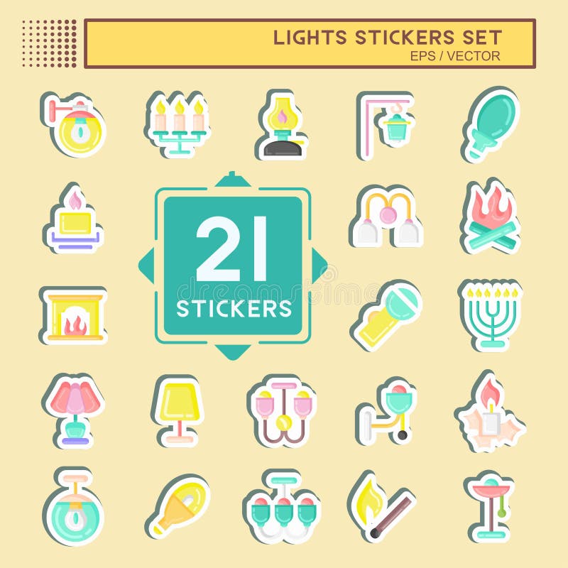 Sticker Set Lights. Suitable for House Symbol. Simple Design Editable ...