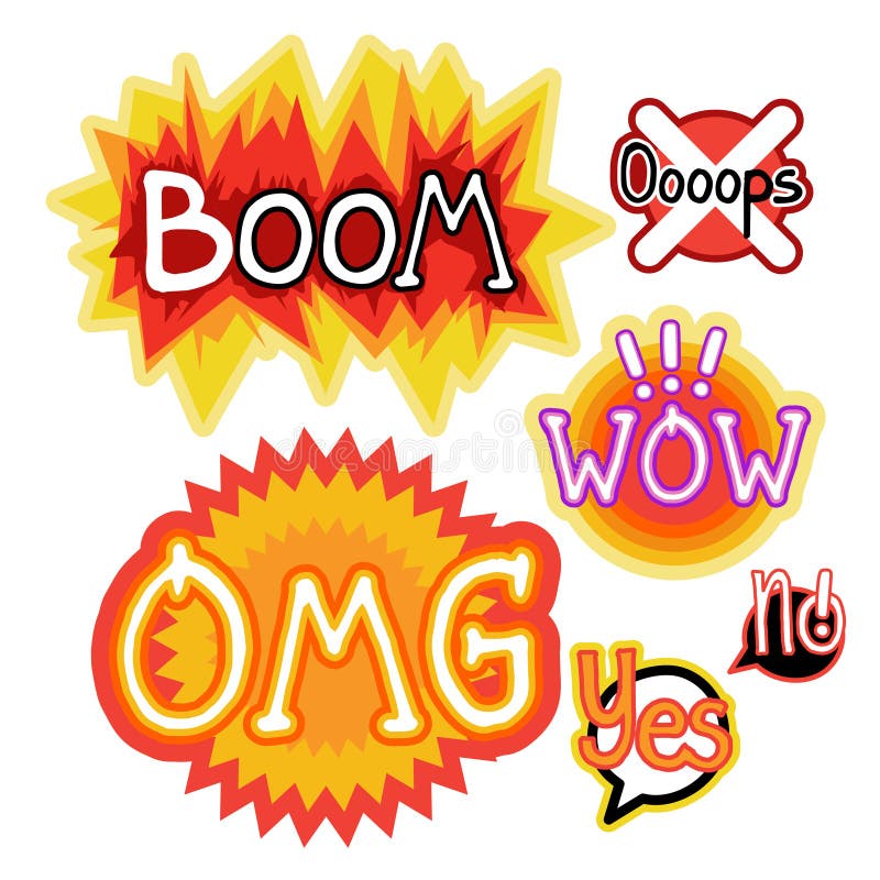 Sticker Set Social Media Network Message Badges Design Collection Stock ...