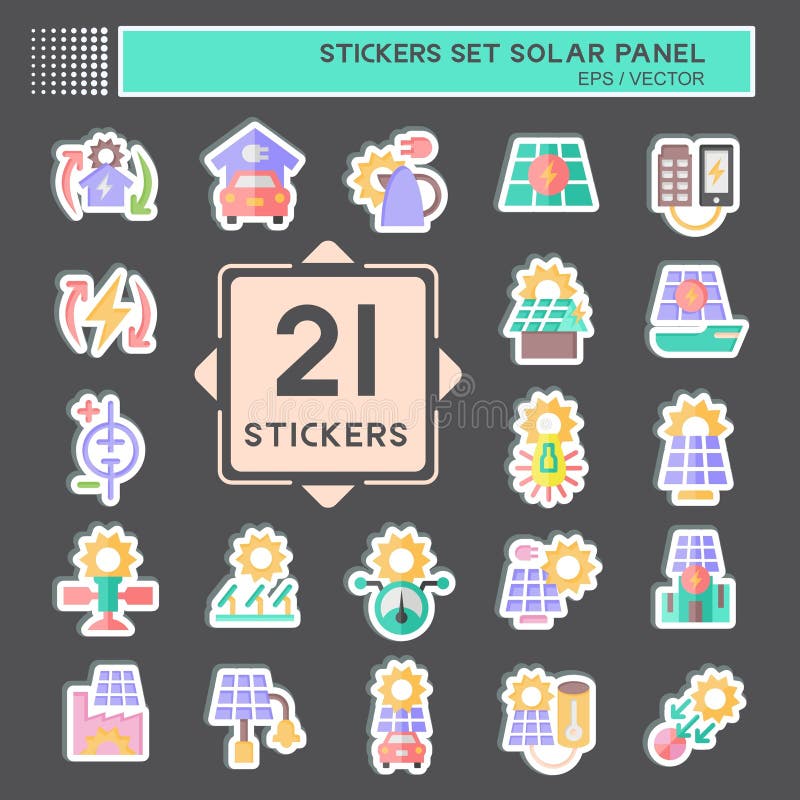 Sticker Set Solar Panel. Related To Ecology Symbol Stock Illustration ...