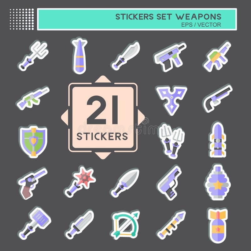Sticker Set Weapons. Related ToTools of War Symbol. Simple Design ...