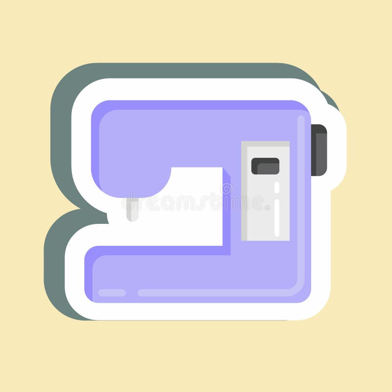 Sticker Sewing Machines. Suitable for Education Symbol. Simple Design ...