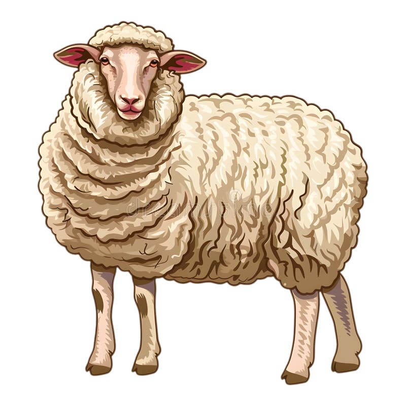 Sticker of a Sheep on a Transparent Background - Ai Generated Stock ...