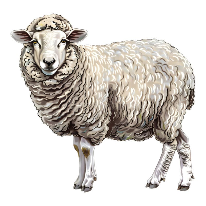 Sticker of a Sheep on a Transparent Background - Ai Generated Stock ...