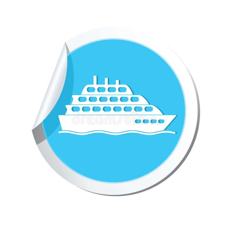 Sticker with ship icon stock vector. Illustration of excursions - 106435117