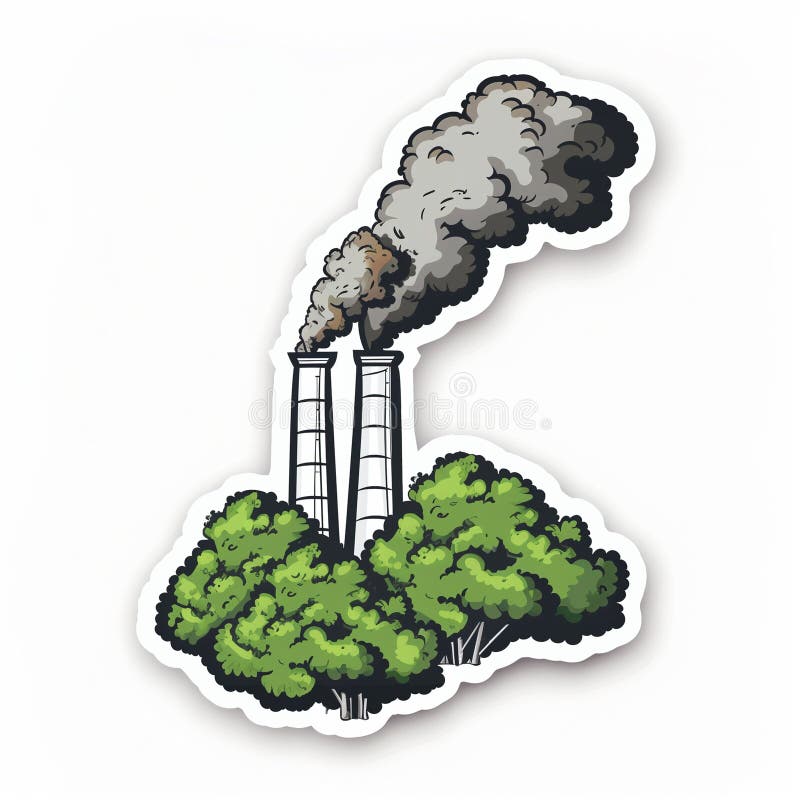 Factory Sticker Emitting Smoke Stock Photo - Image of smoke, pollution ...