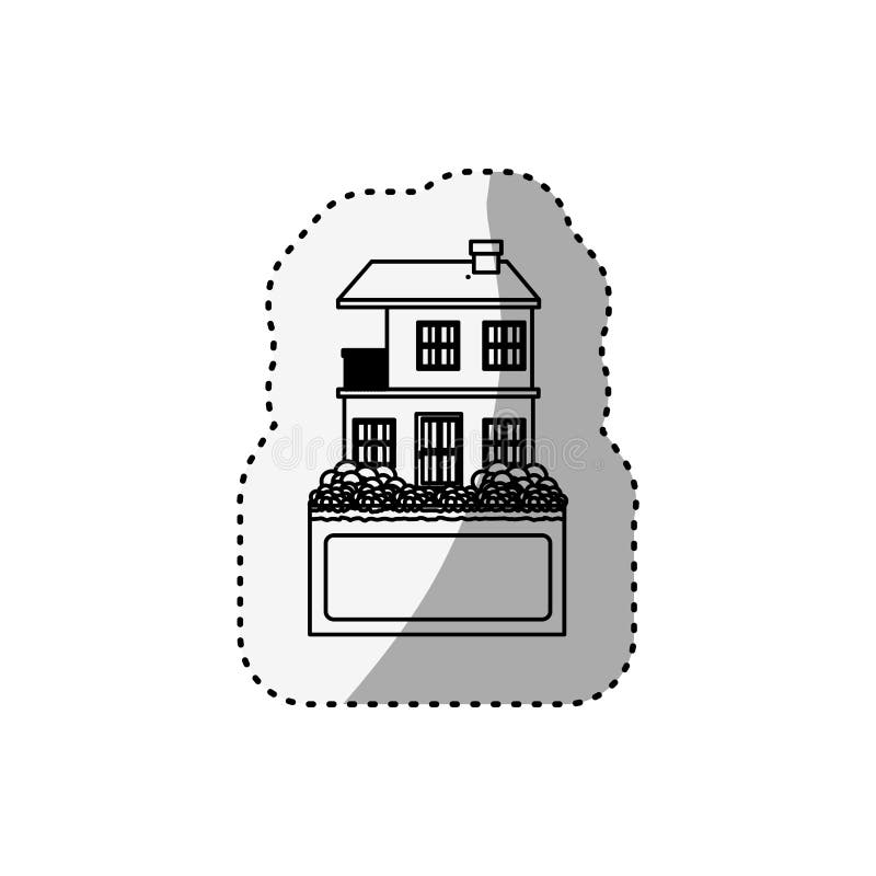 Sticker Silhouette Apartment with Two Floors Design Stock Vector ...