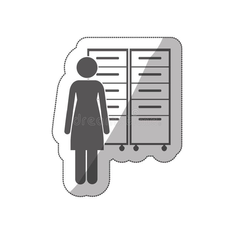 Sticker Silhouette Archiver with Filling Cabinet Stock Vector ...