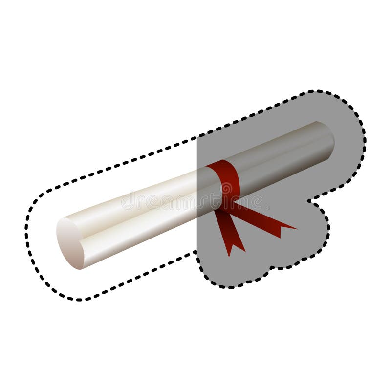 Sticker Silhouette with Certificate of Graduation Stock Illustration ...