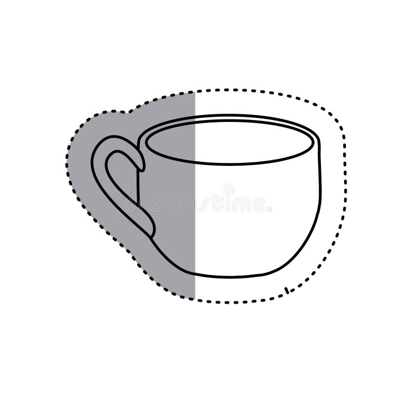 Silhouette Big Mug with Handle Stock Vector - Illustration of outline ...