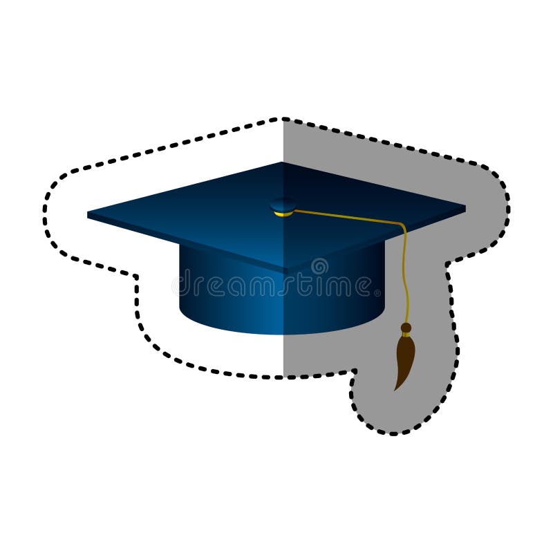Sticker Silhouette Dark Blue Graduation Cap Stock Illustration ...