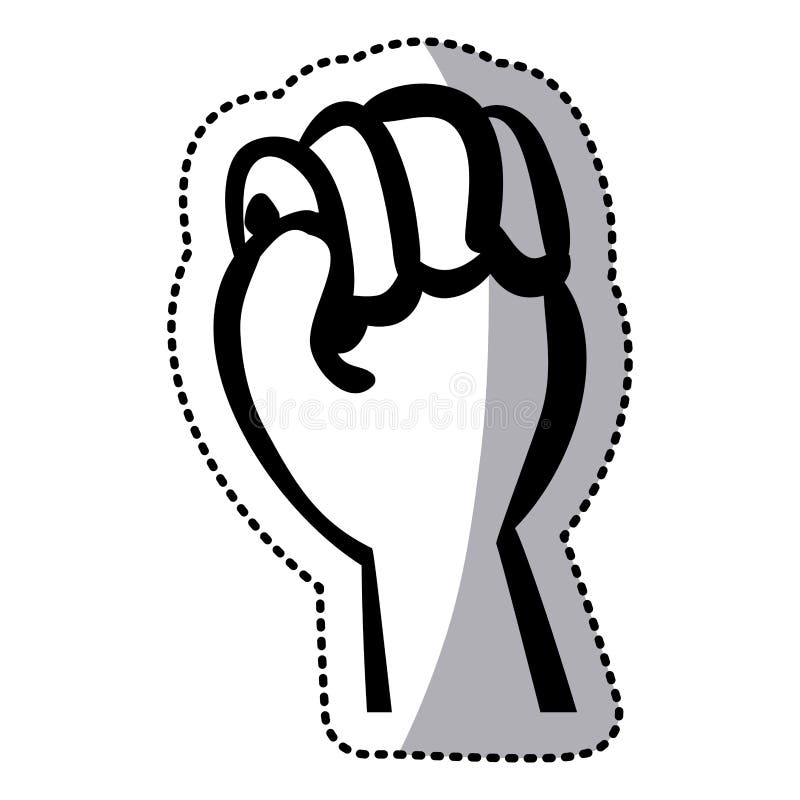 Sticker Silhouette Hand with Clenched Fist Stock Vector - Illustration ...