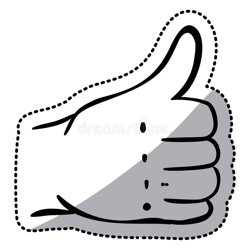 Sticker Silhouette Hand Closed with Thumb Up Stock Vector ...