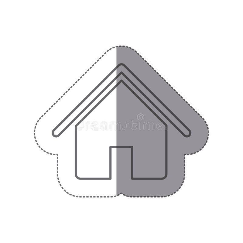 Sticker Silhouette House Icon Flat Design Stock Illustration ...