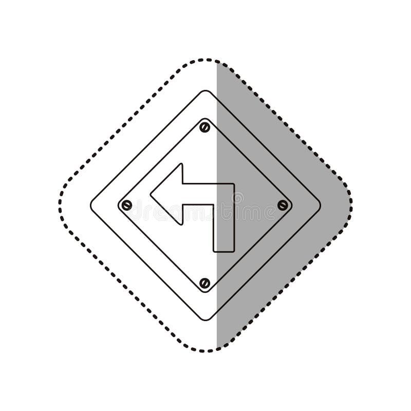 Sticker Silhouette Metallic Diamond Frame Turn Left Traffic Sign Stock ...