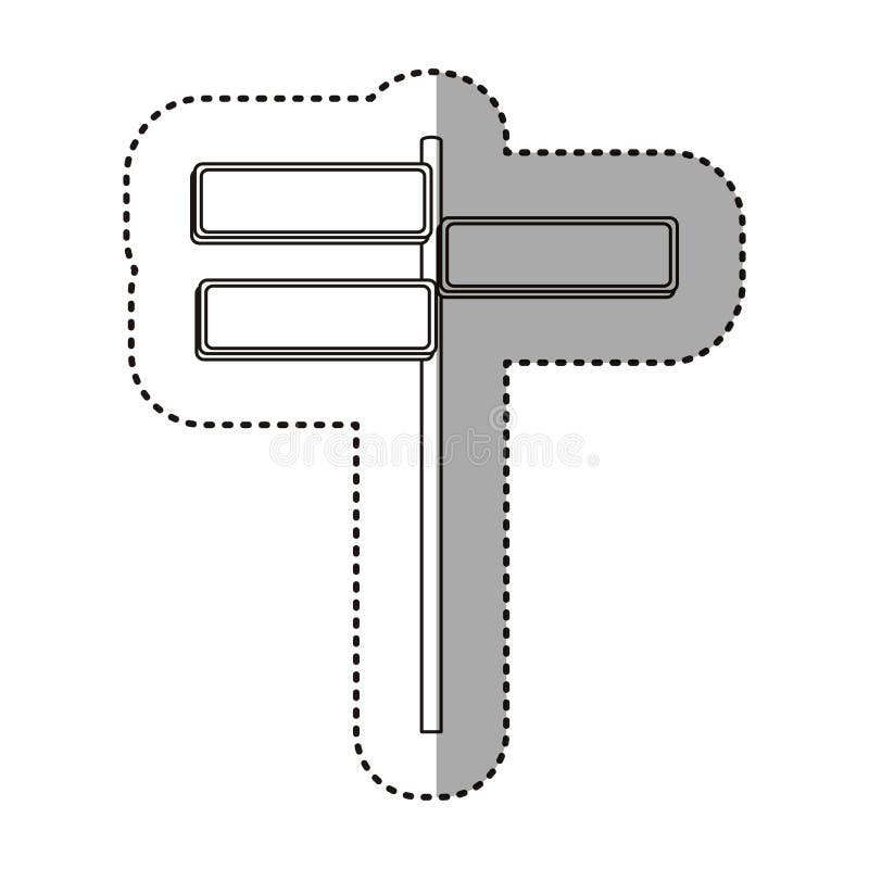 Sticker Silhouette Multidirectional Metallic Plaque Sign Post Set Stock ...